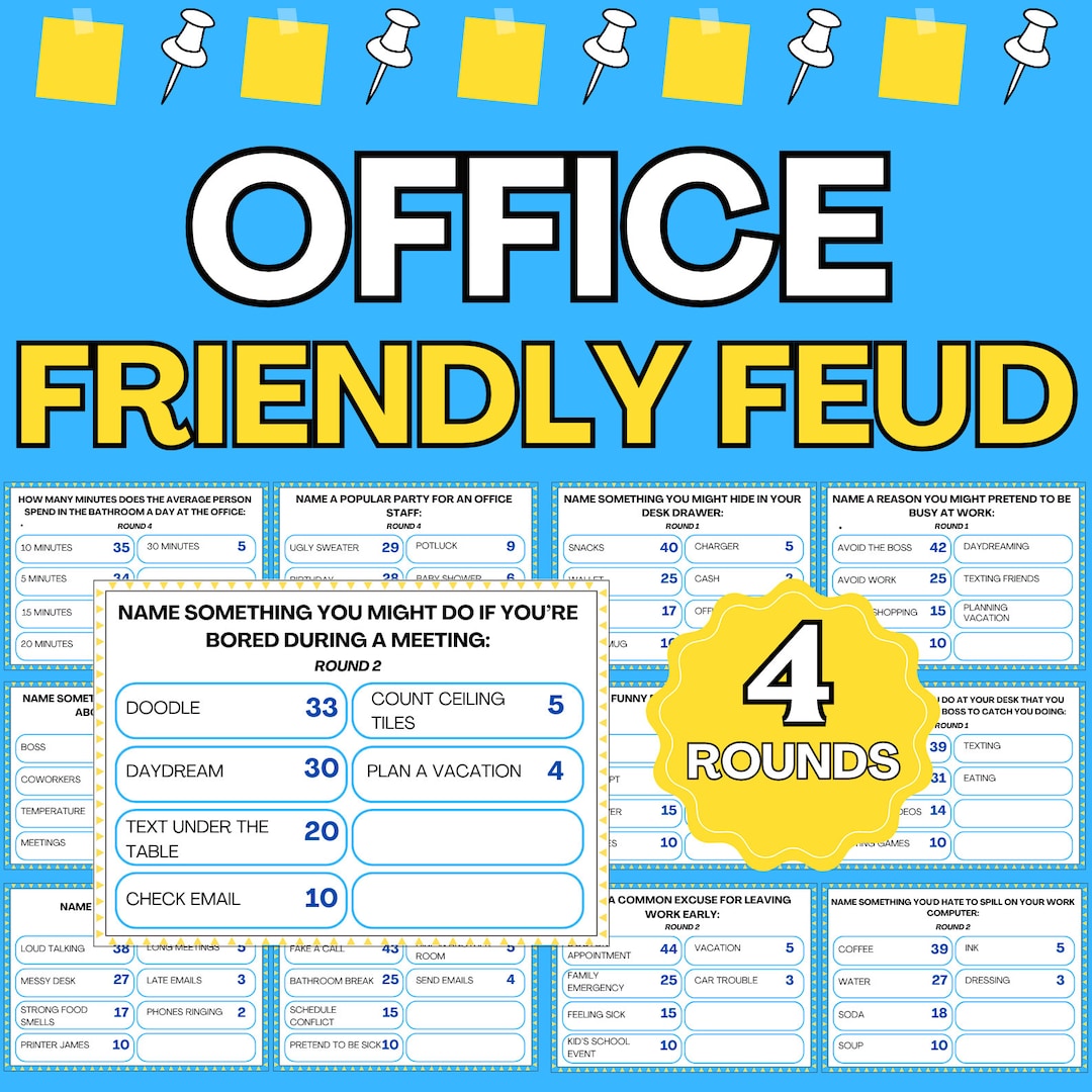 Office Friendly Feud | Office Party Games | Printable Office Games ...
