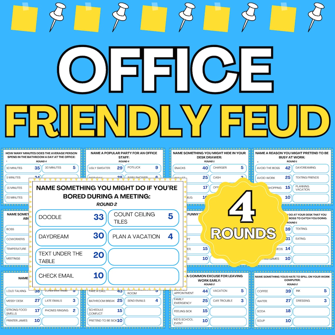 Office Friendly Feud | Office Party Games | Printable Office Games ...