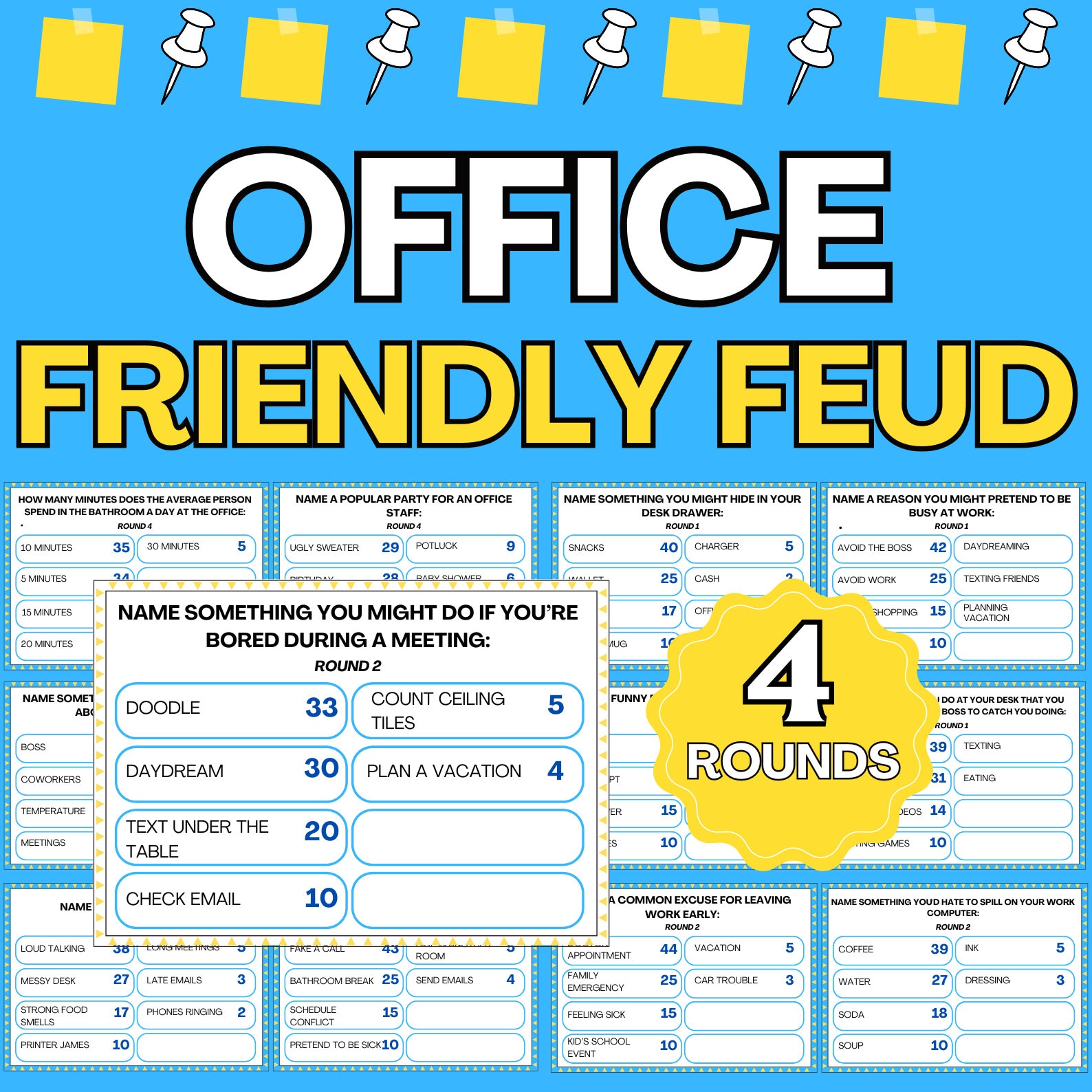 Office Friendly Feud | Office Party Games | Printable Office Games ...