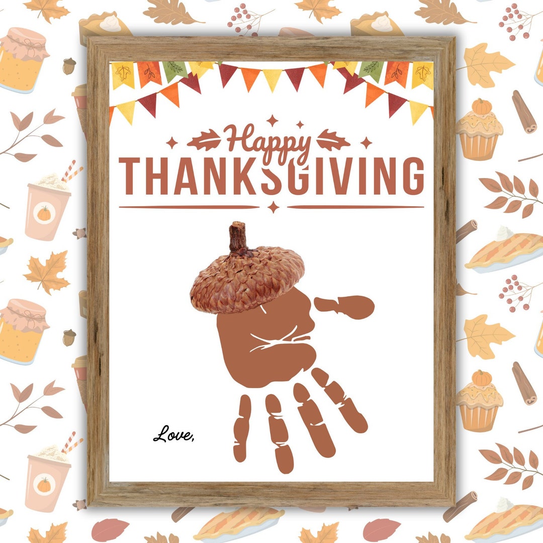 Thanksgiving Acorn Handprint Craft | Thanksgiving Craft | Fall Craft ...