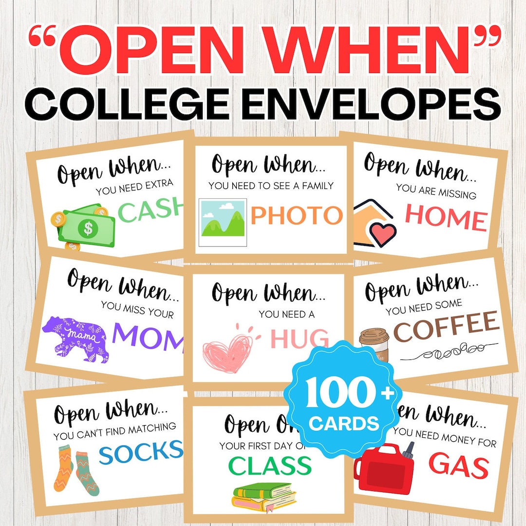 Open When College Envelopes | Open When Letters for College Students ...