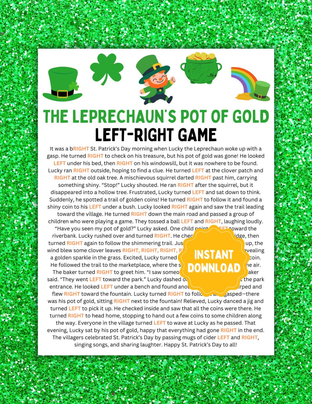 Leprechaun Left-right Game | St. Patrick's Left-right Game | Fun St ...