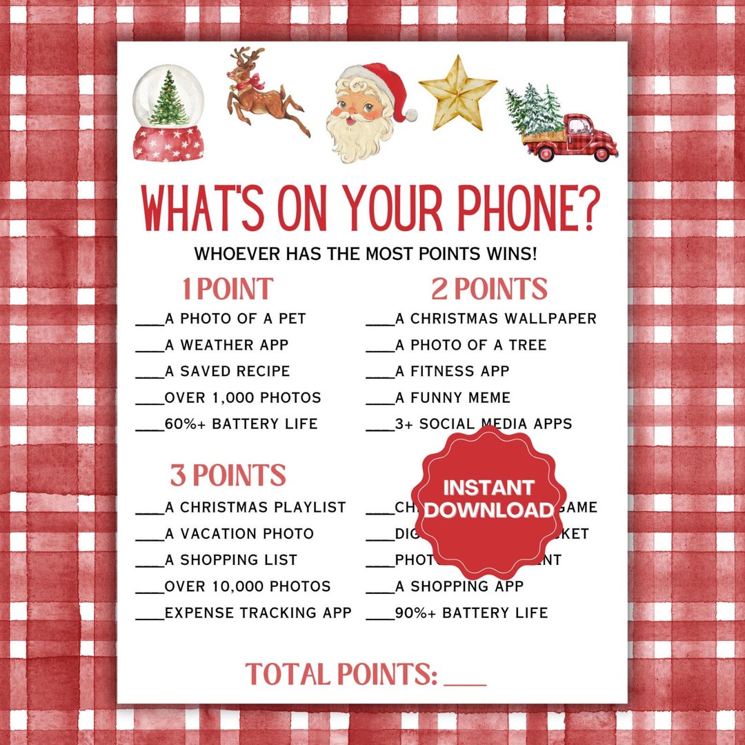 What's on Your Phone Game | Christmas Party Game | Christmas Phone Game ...