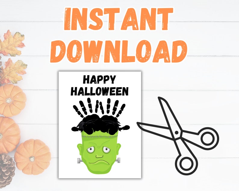Halloween Handprint Craft | Frankenstein Crafts | Pumpkin Craft ...