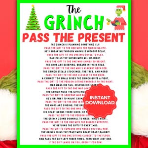 The Grinch Christmas Game | Christmas Pass the Present | Left-right ...
