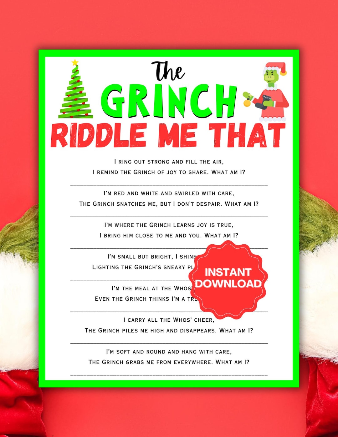 The Grinch Riddles Game | Grinch Riddle Me That | Fun Grinch Christmas ...