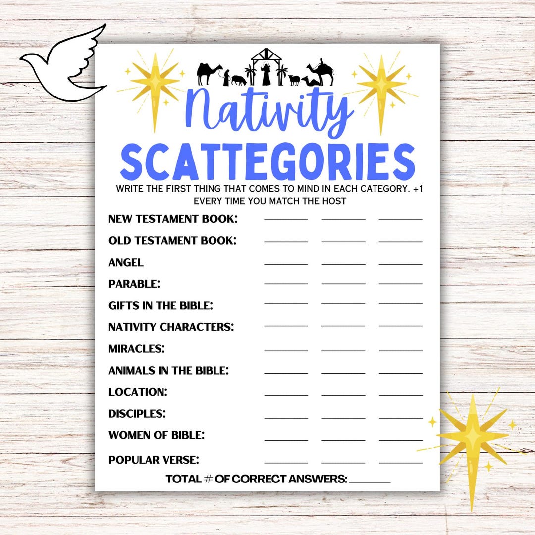 Nativity Scattegories Game Fun Bible Games Christmas Bible Games ...