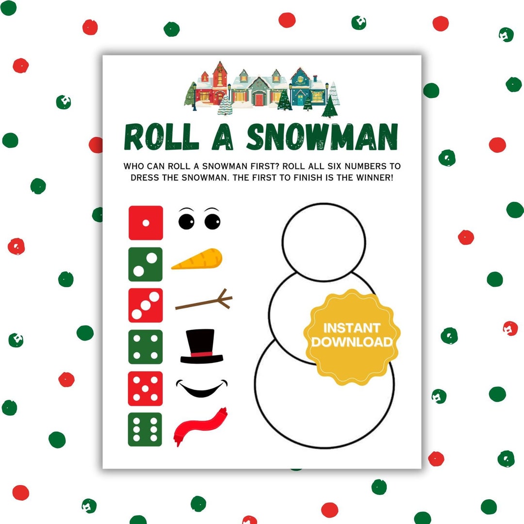 Roll a Snowman Game | Christmas Party Games | Christmas Roll a Snowman ...