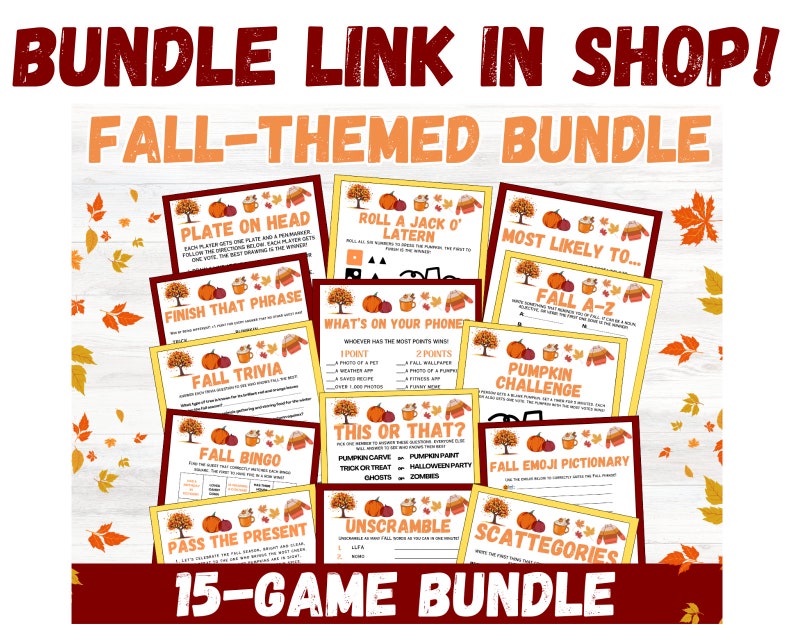 Fall Pass the Prize L Printable Fall Game L Fall Pass the Present L ...