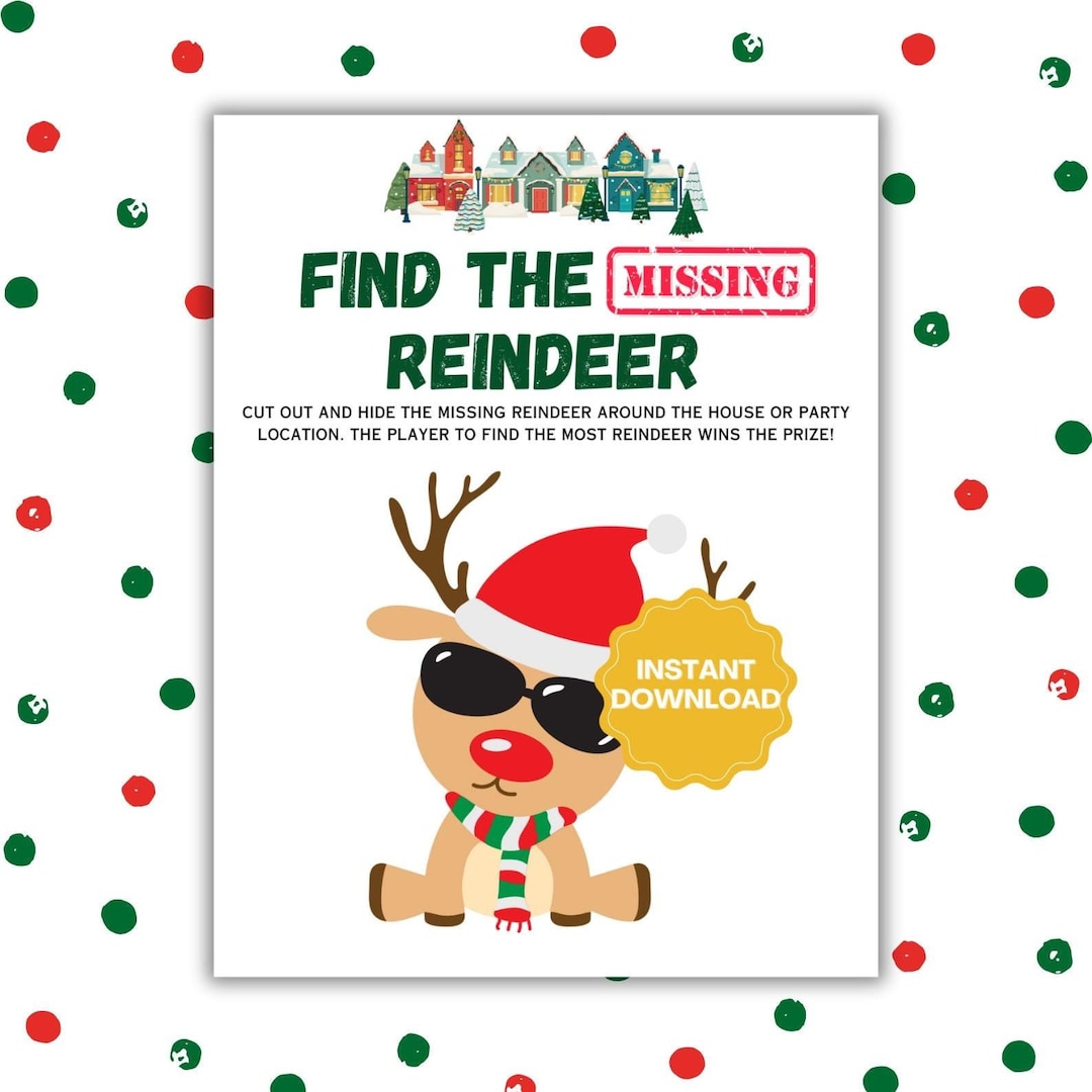 Find the Missing Reindeer Game | Christmas Party Games | Christmas ...