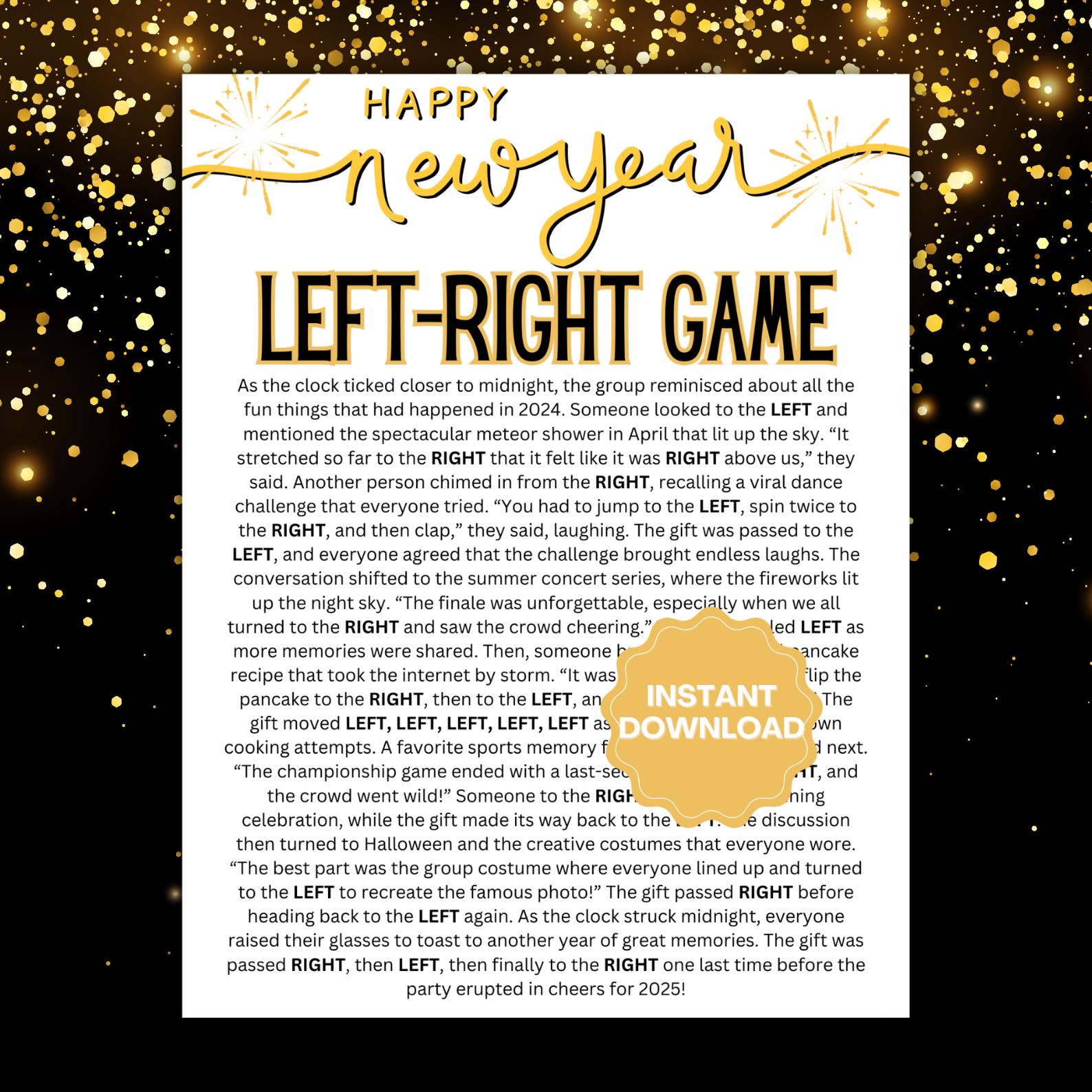 New Year's Left-right Game | New Year's Party Games | Left Right New ...