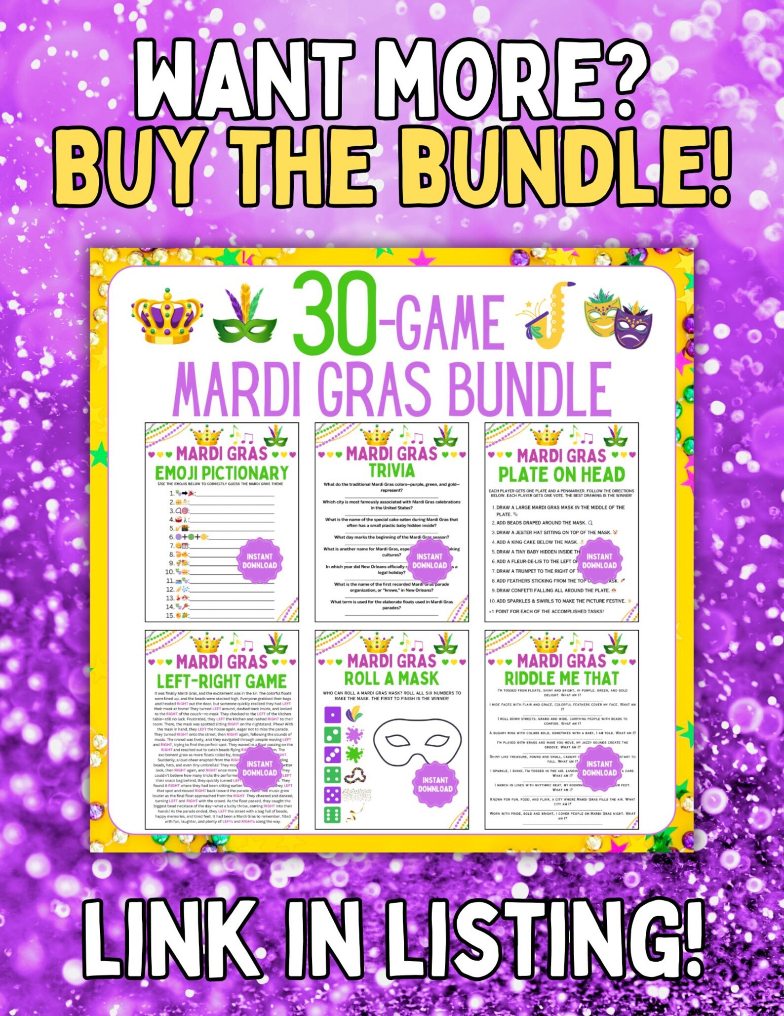 Mardi Gras Finish That Phrase L Fun Mardi Gras Game L Printable Mardi ...