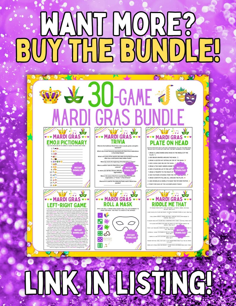 Mardi Gras Finish That Phrase L Fun Mardi Gras Game L Printable Mardi ...
