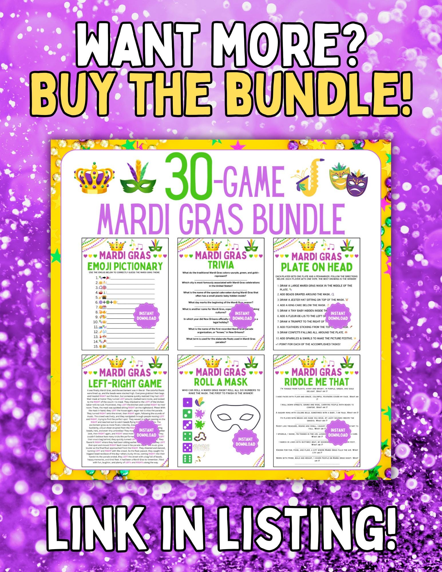 Mardi Gras Finish That Phrase L Fun Mardi Gras Game L Printable Mardi ...