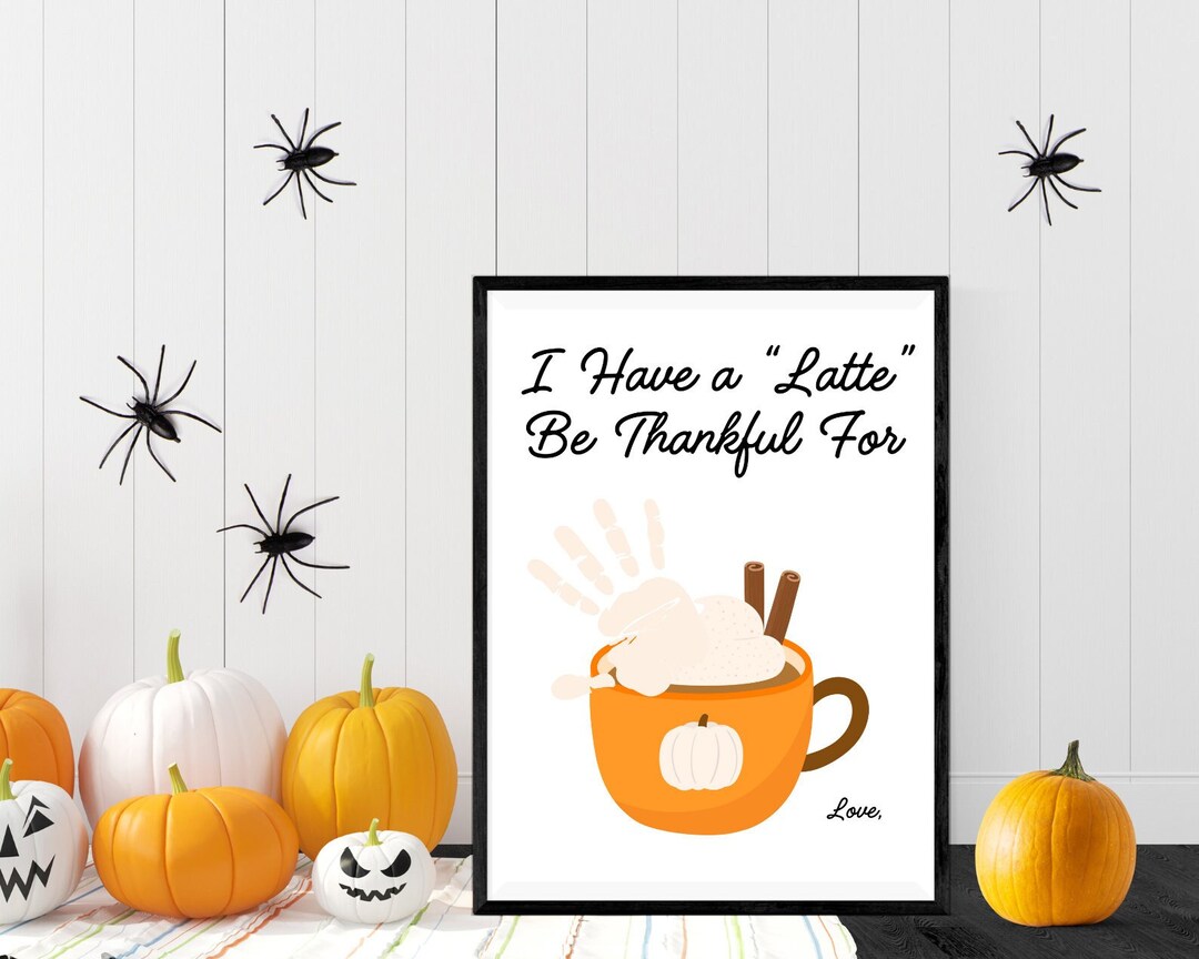 Halloween Handprint Craft | Fall Latte Crafts | Pumpkin Craft ...