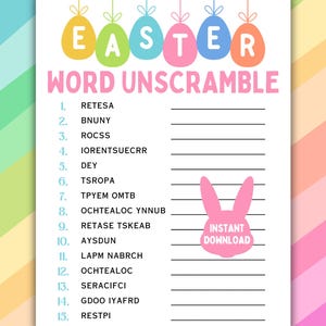 Easter Word Unscramble | Easter Word Puzzles | Easter Kids Games ...