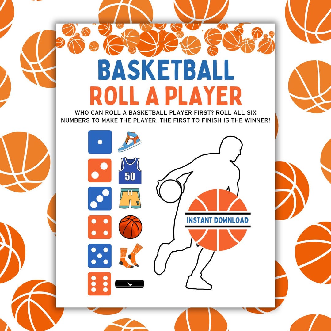Roll a Basketball Player L Fun Basketball Game L Printable Basketball ...