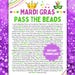 Mardi Gras Pass the Beads L Mardi Gras Left-right Game L Printable ...