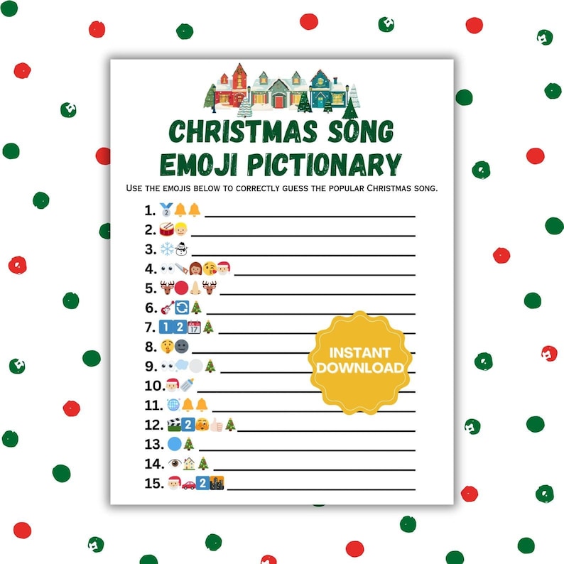 Christmas Songs Emoji Game Christmas Party Games Christmas Emoji Game ...