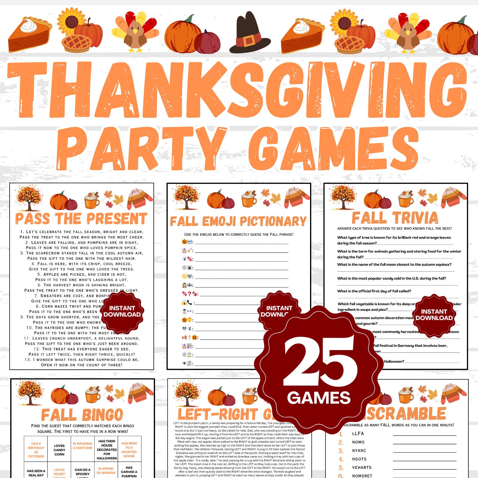 Thanksgiving Games | Thanksgiving Dinner Games | Fun Thanksgiving Games ...