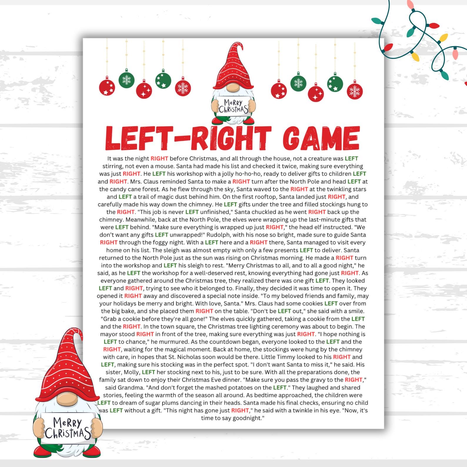 Christmas Left-right Game | Christmas Party Games | Christmas Pass the ...