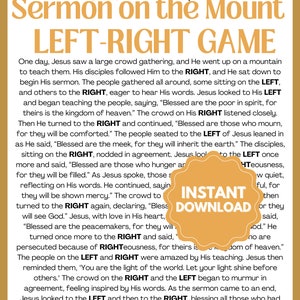Bible Left-right Game L Sermon on the Mount Story Game L Sunday School ...