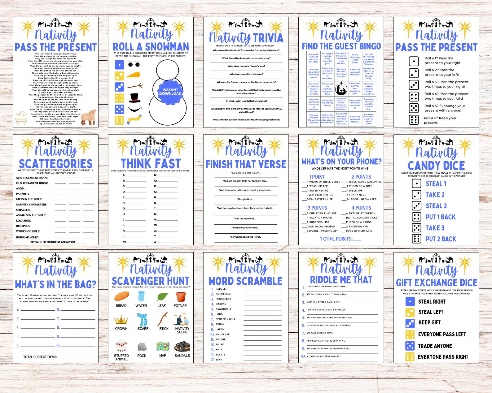Bible Christmas Games | 35 Bible Nativity Games | Church Christmas ...