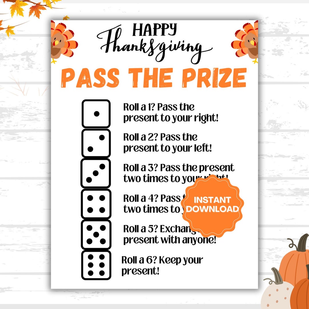 Thanksgiving Pass the Prize | Thanksgiving Party Games | Thanksgiving ...