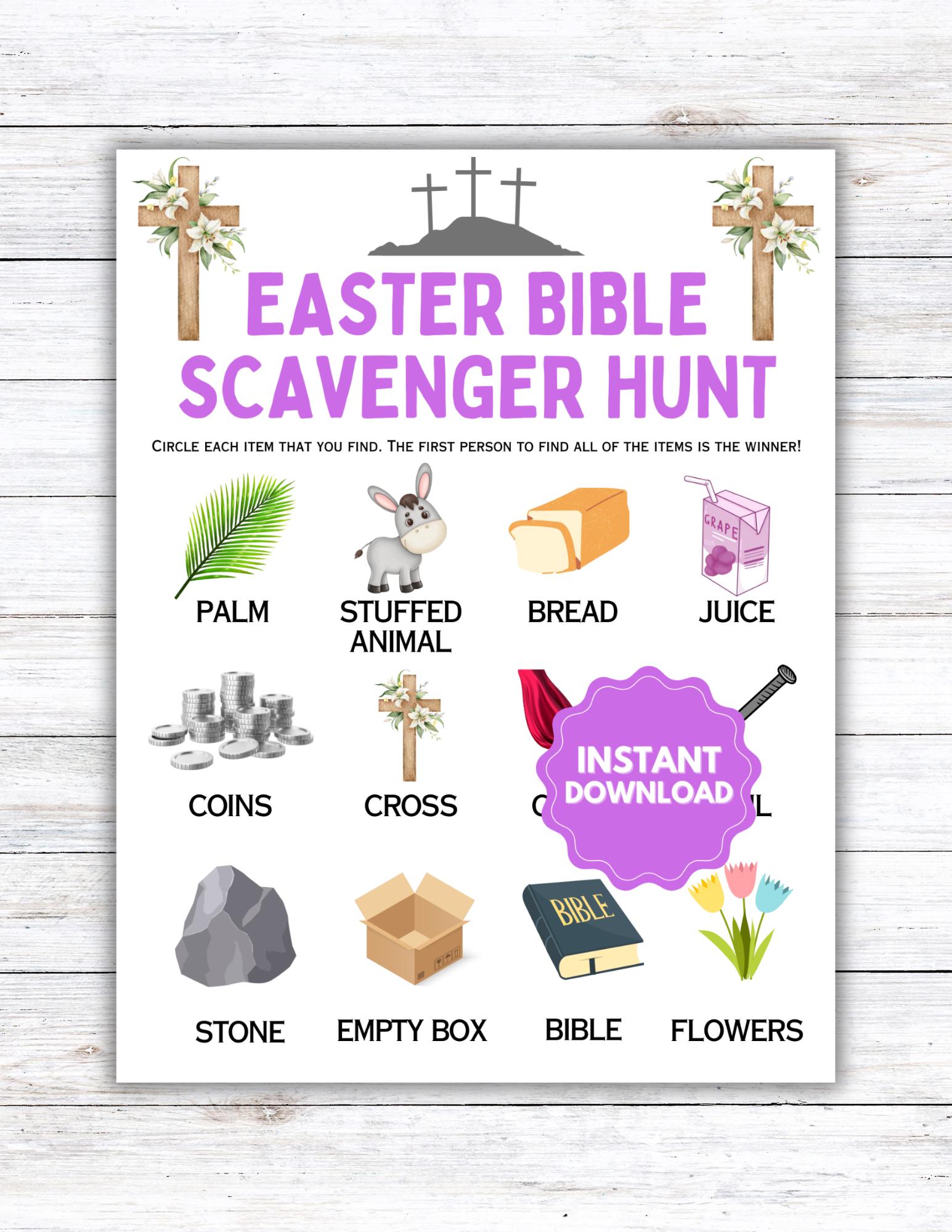 Easter Scavenger Hunt| Easter Bible Hunt | Bible Kids Games | Easter ...