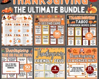 Thanksgiving Party Game Bundle | Thanksgiving Party Games ...