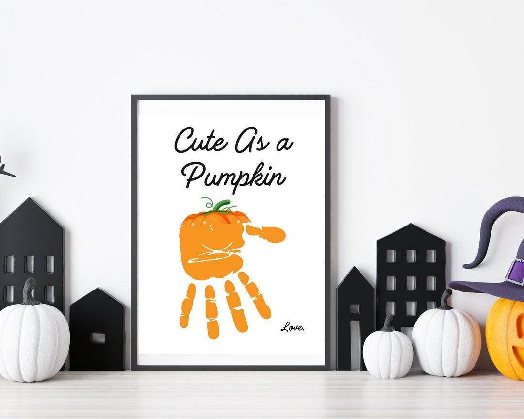 Pumpkin Handprint Craft | Halloween Themed Crafts | Pumpkin Craft ...