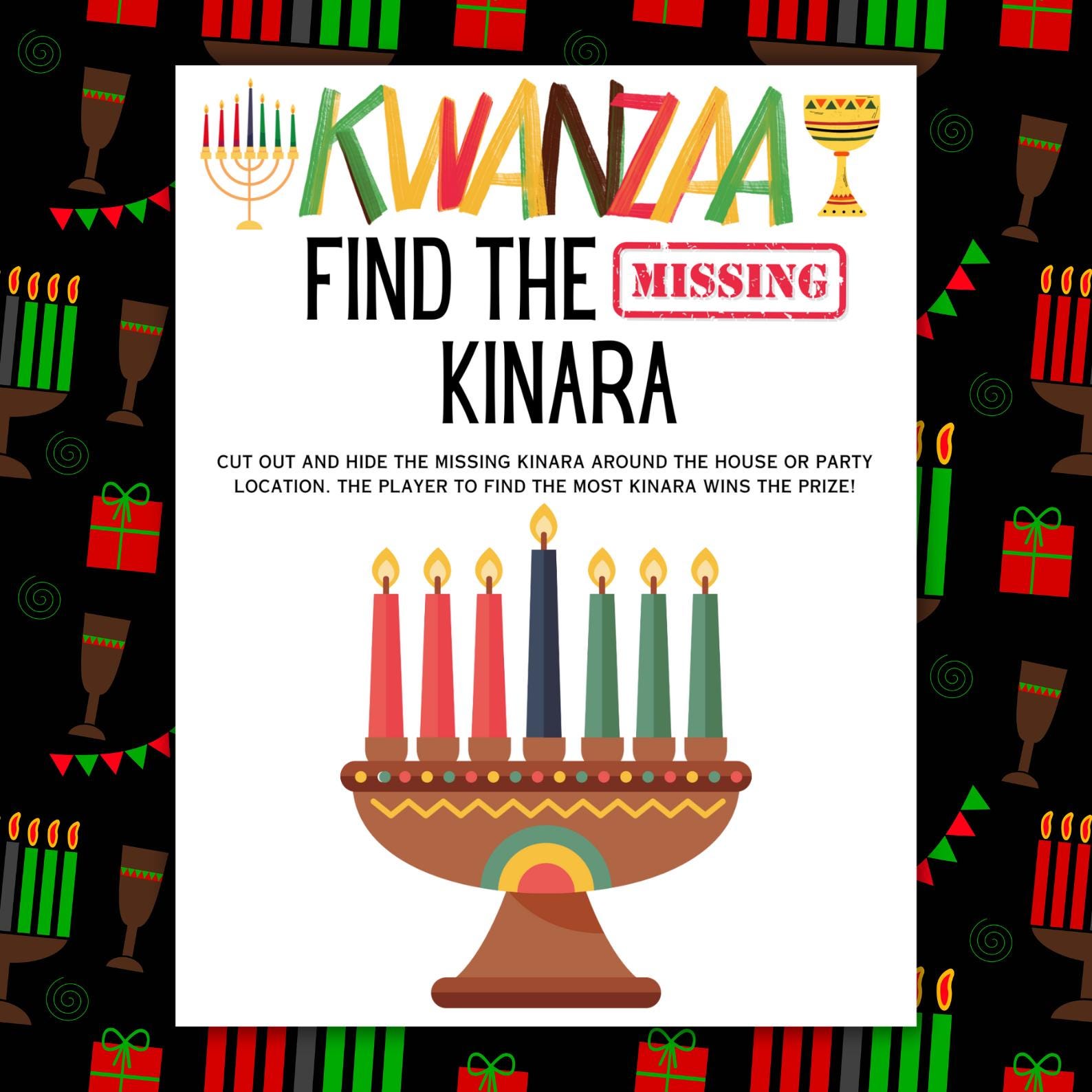 Kwanzaa Scavenger Hunt Printable Kwanzaa Games Family Kwanzaa Games ...