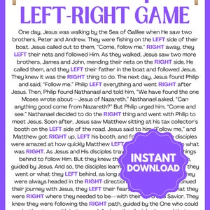 Bible Left Right Game L Sunday School Church Games L Left-right Bible ...