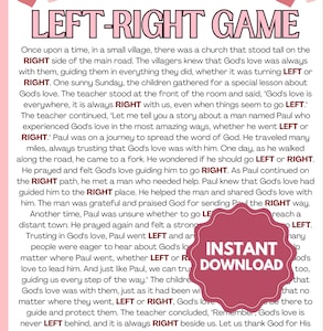 God's Love Left Right Game L Sunday School Games L Left-right Bible ...