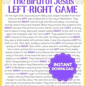 Bible Left-right Game L Birth of Jesus Game L Sunday School Church ...