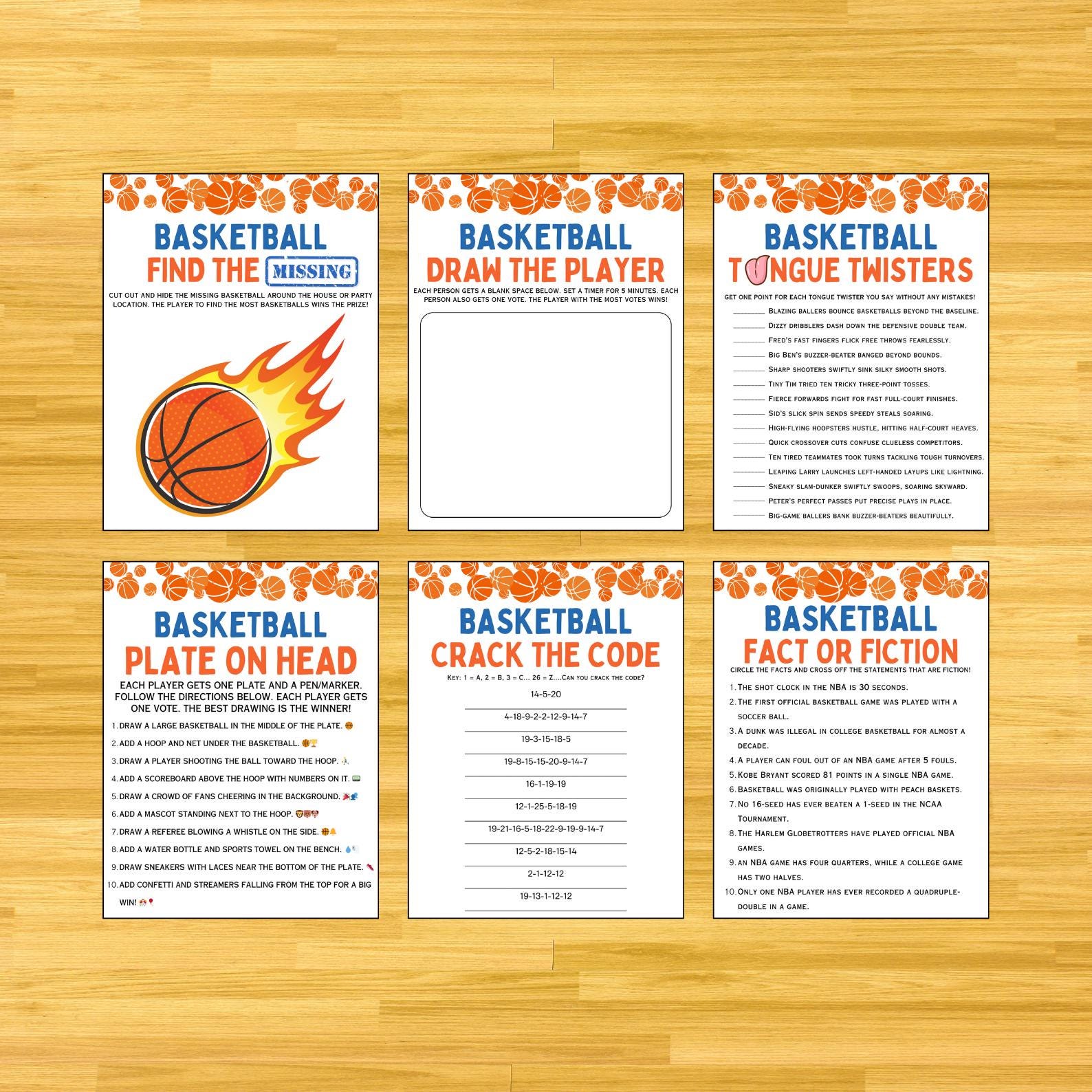 Basketball Game Bundle | 30 Basketball Party Games | Basketball Games ...