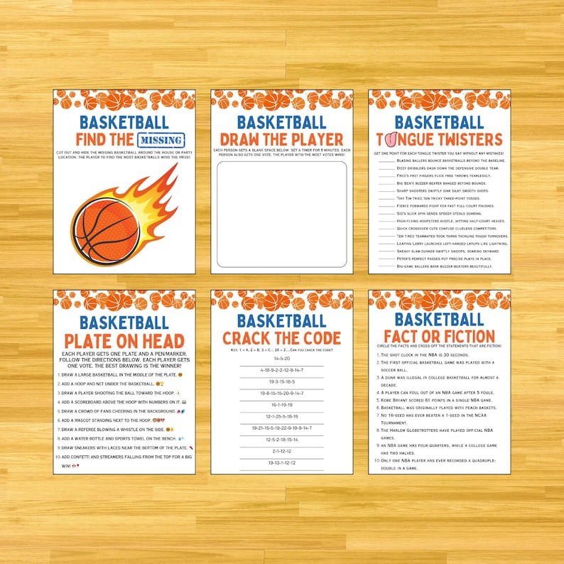 Basketball Game Bundle | 30 Basketball Party Games | Basketball Games ...