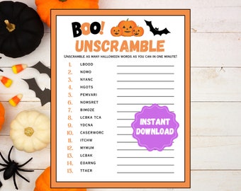 Spooky Halloween Word Scramble | Printable Halloween Party Games ...