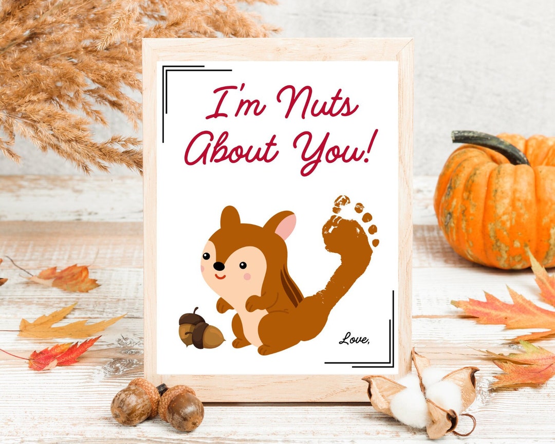 Fall Squirrel Footprint Craft | Fall Themed Crafts | Nuts About You ...