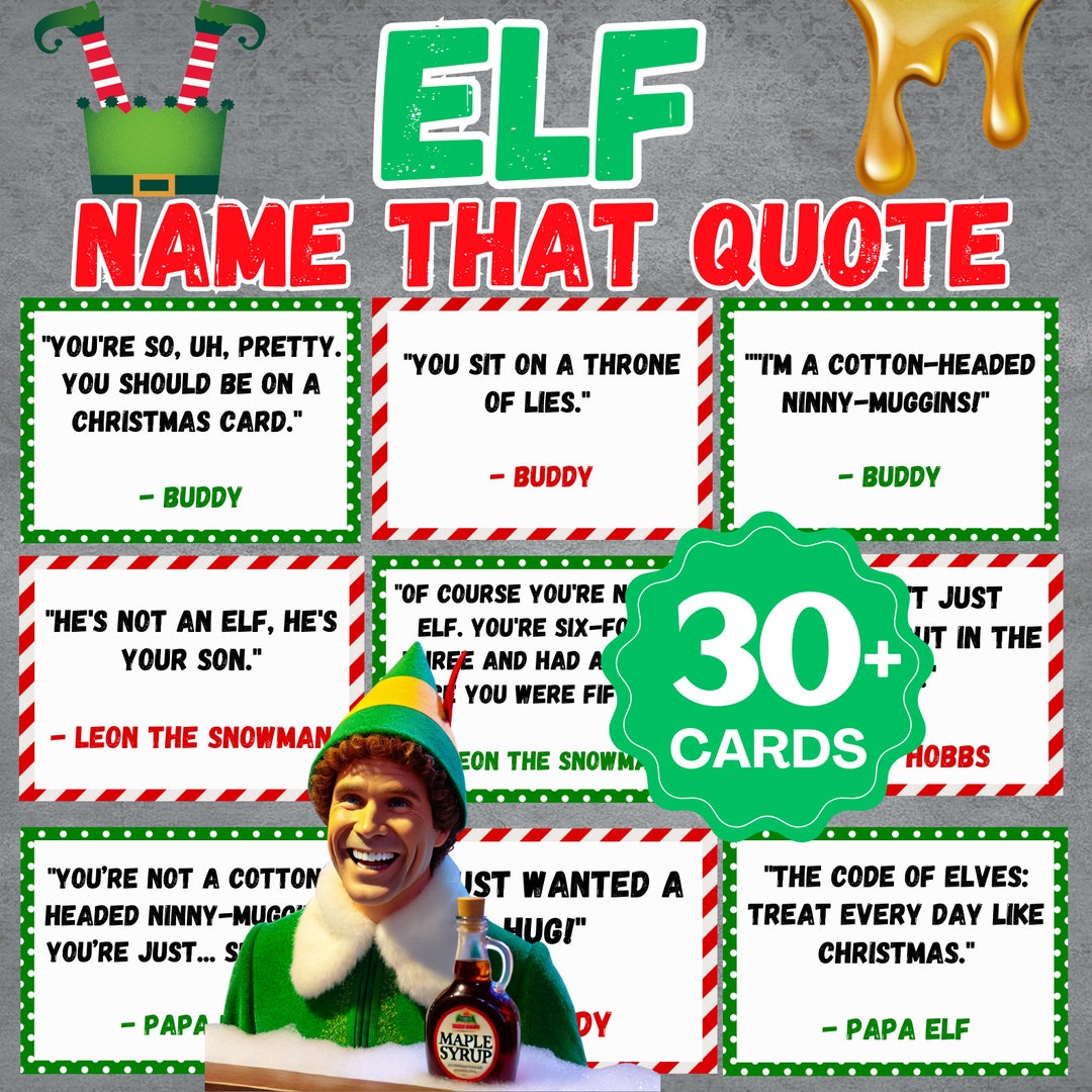 Elf Christmas Movie Game Name That Christmas Quote Elf Movie Trivia ...