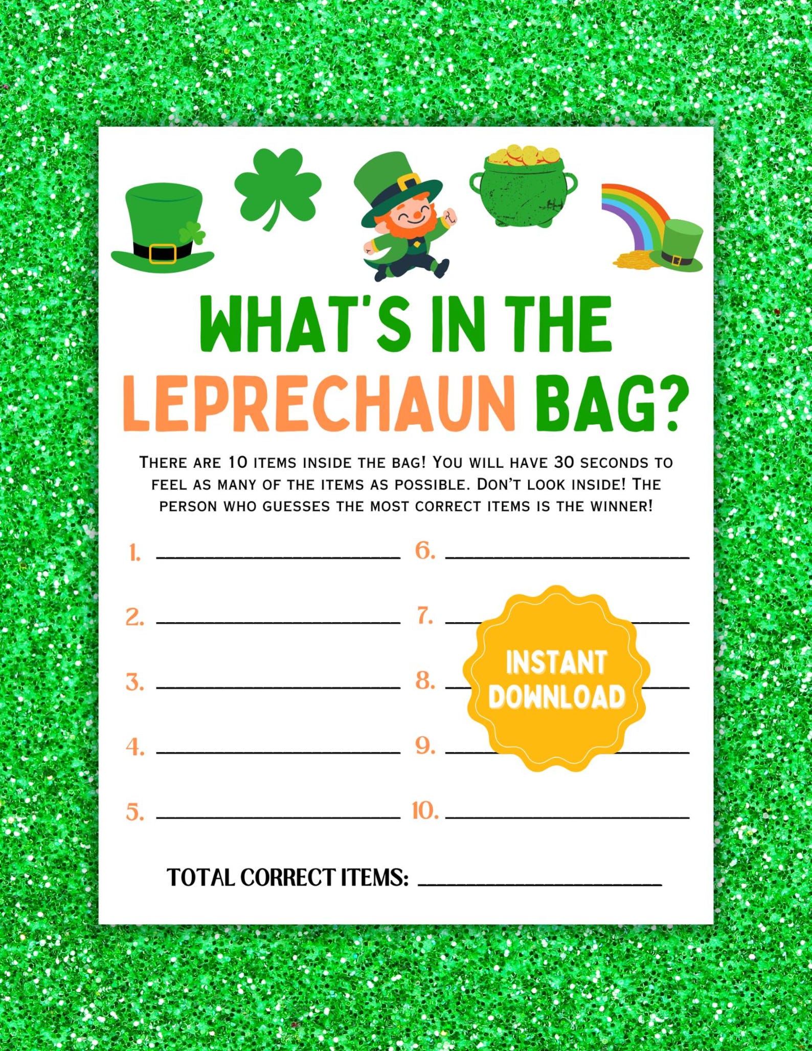 What's in the Leprechaun's Bag? | St. Patrick's Printable Game | St ...