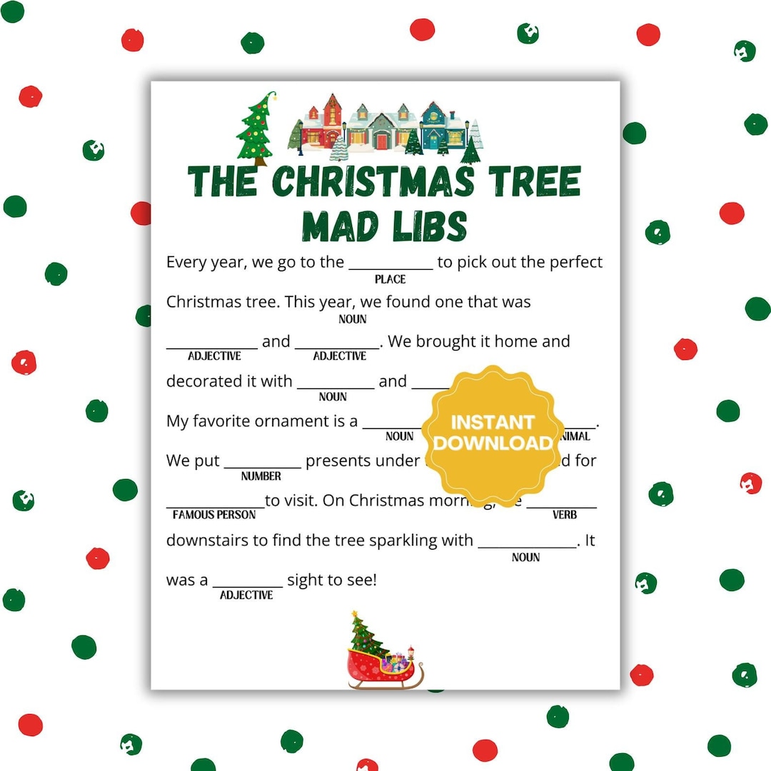 Christmas Mad Libs Christmas Party Games Printable Christmas Mad Libs ...