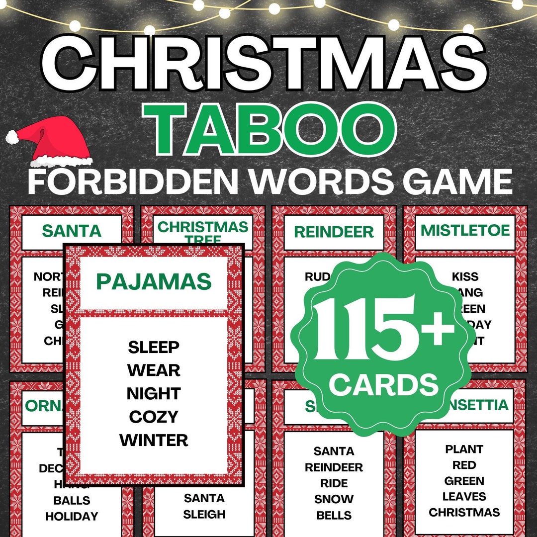 Christmas Taboo Game | Forbidden Words Christmas Game | Christmas 5 ...