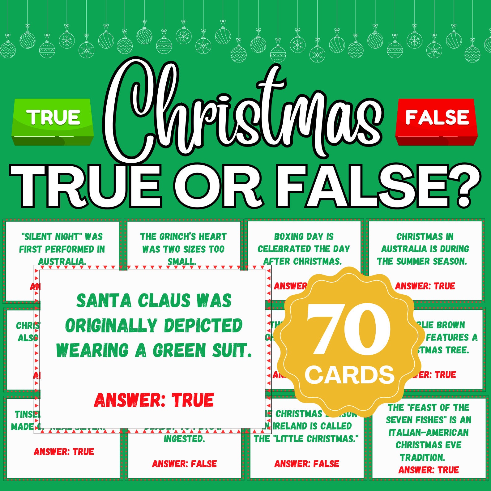 Christmas Trivia Games | True or False Printable Game | Christmas Party ...