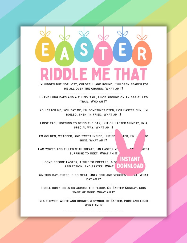 Easter Riddle Me That | Easter Riddles | Easter Games | Easter ...