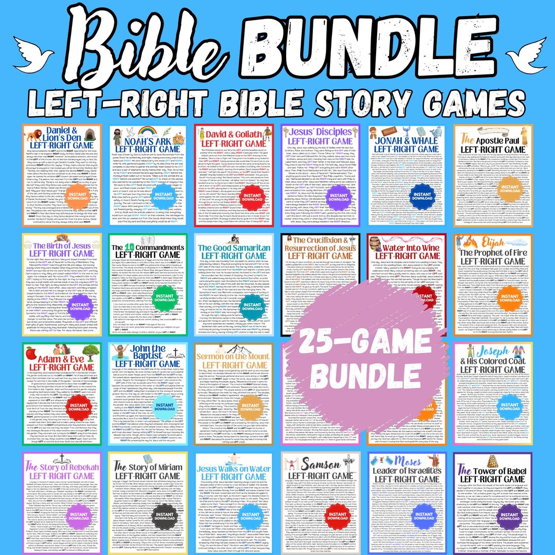 25 Bible Left-right Games L Fun Bible Games L Left-right Sunday School ...