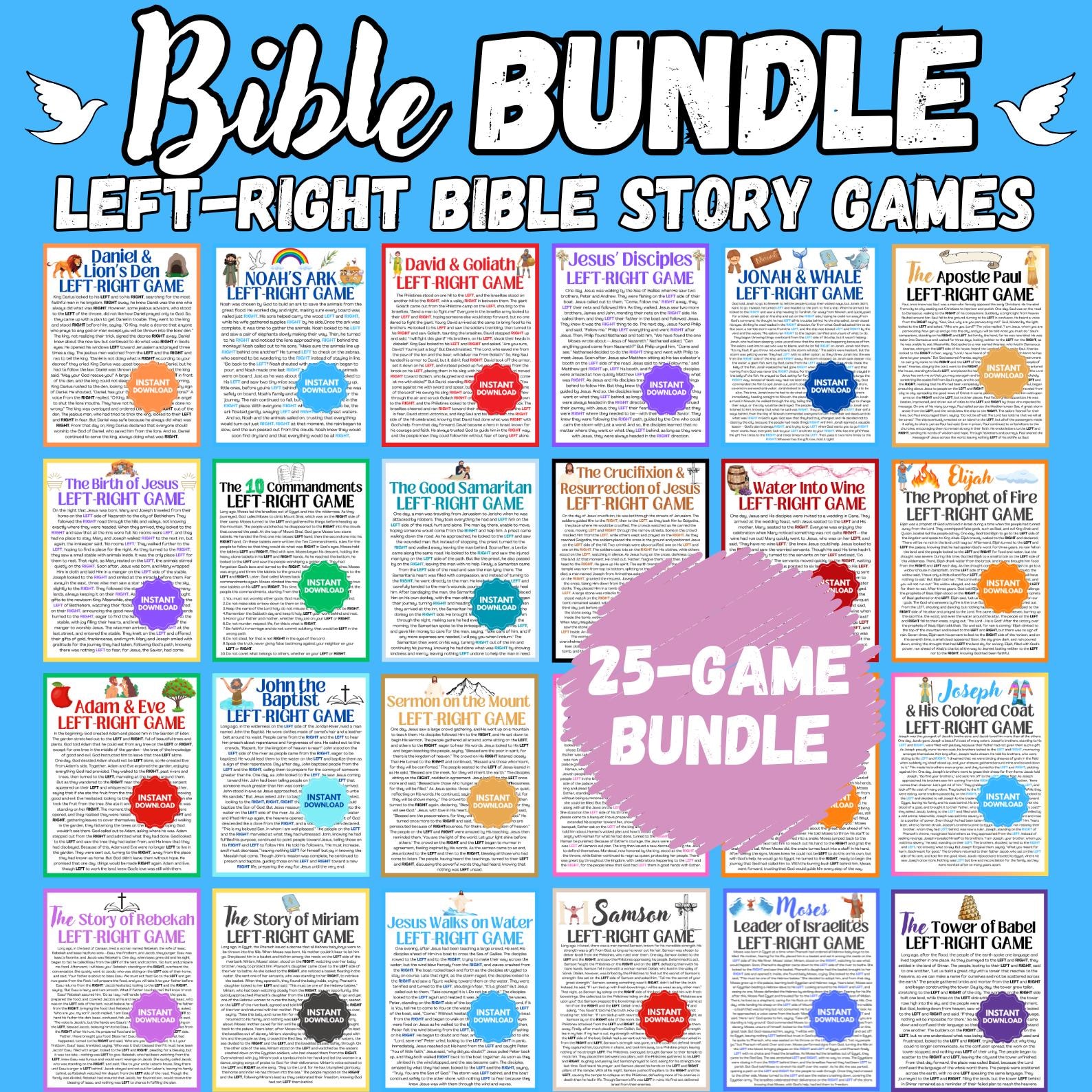 25 Bible Left-right Games L Fun Bible Games L Left-right Sunday School ...