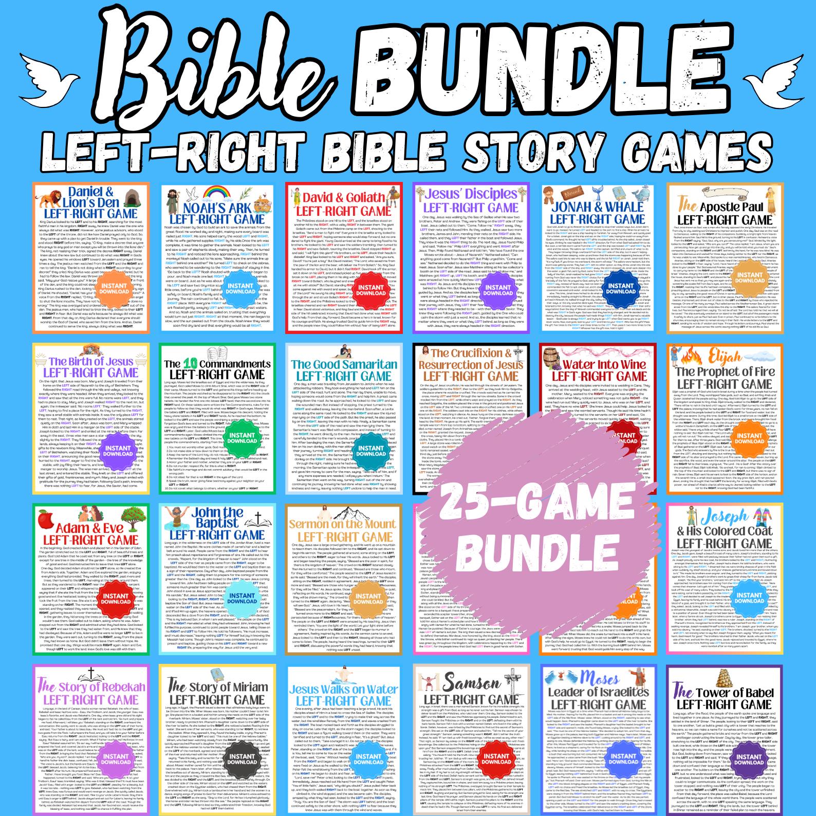 25 Bible Left-right Games L Fun Bible Games L Left-right Sunday School ...