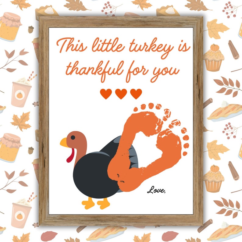 Thanksgiving Turkey Footprint Craft | Thanksgiving Craft | Fall Craft ...