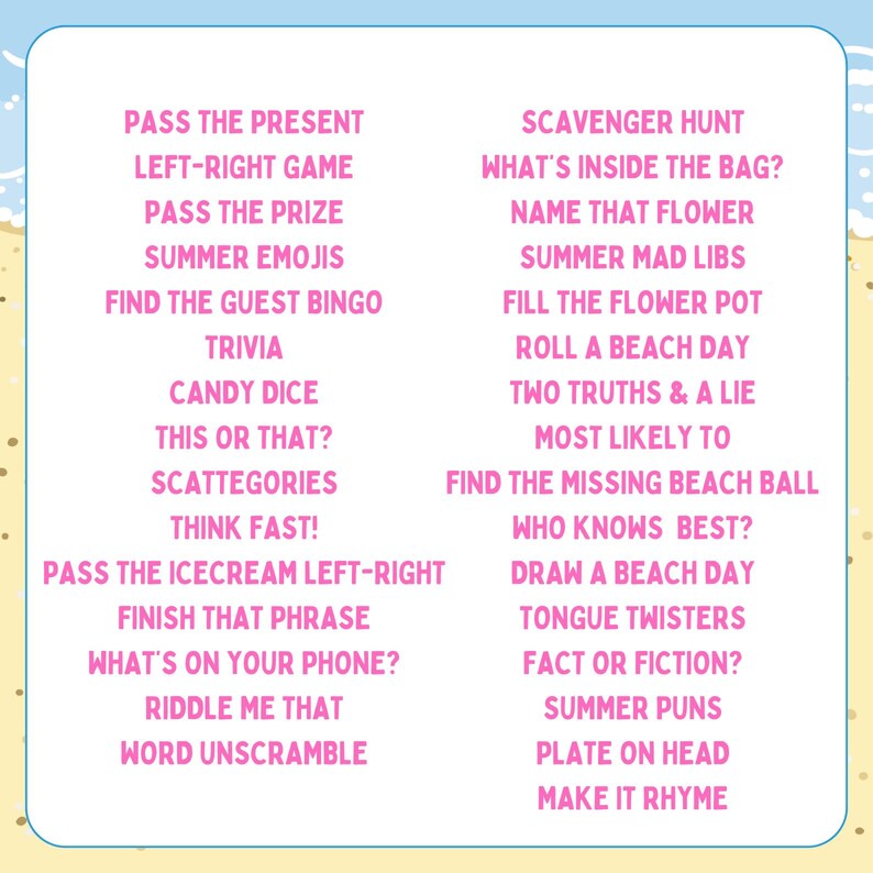 Summer Game Bundle | 35 Summer Party Games | Printable Summer Games ...